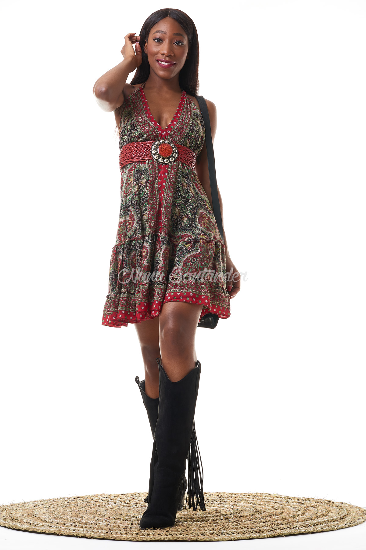 Vestido de seda Nipula Rojo - Nunu Santander