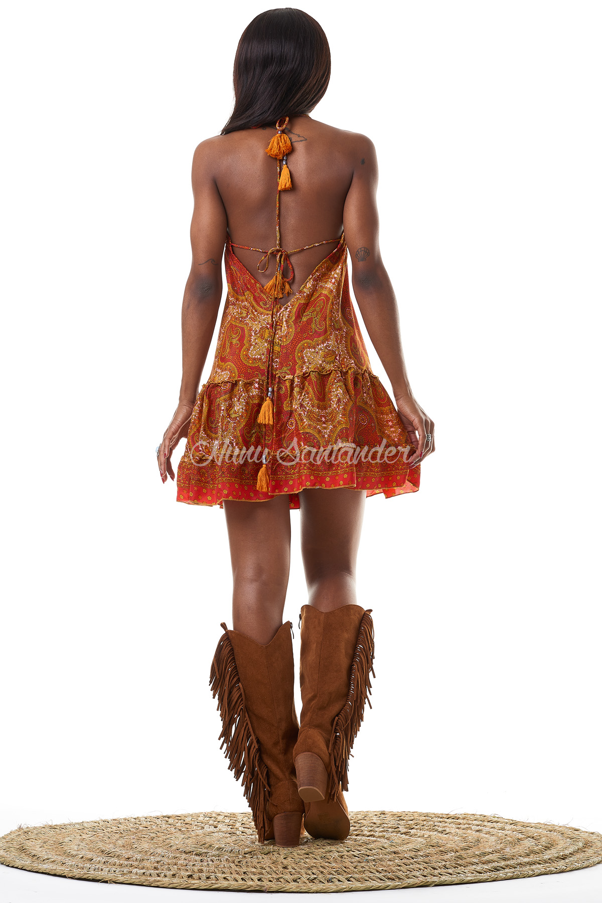 Vestido de seda Nipula Teja - Nunu Santander