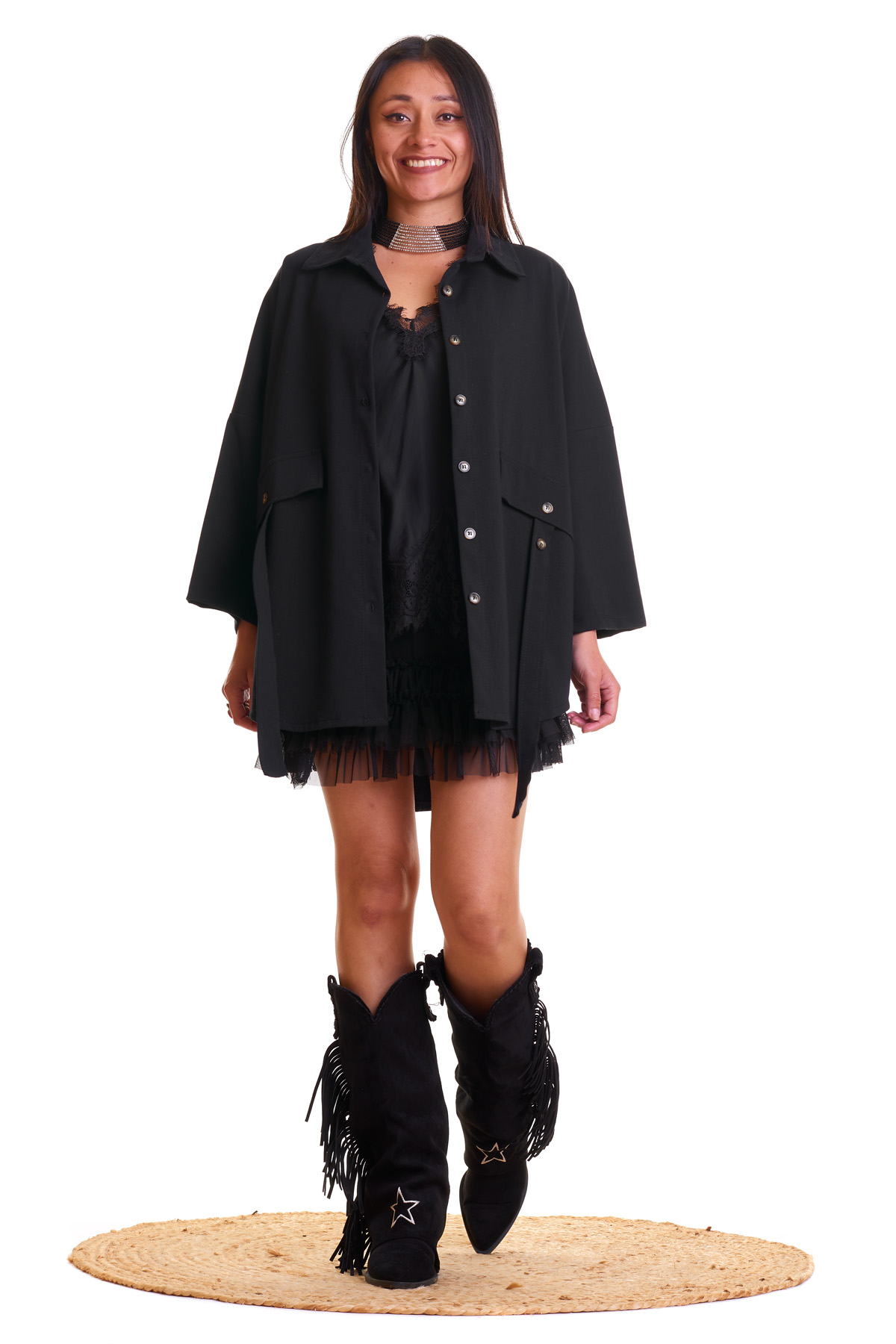 (TARA) Chaqueta Reyes Negra Outlet - Nunu Santander