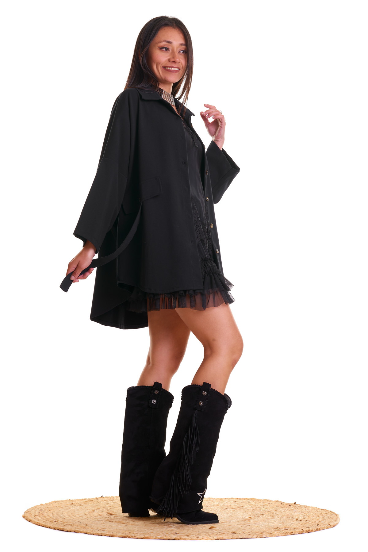 (TARA) Chaqueta Reyes Negra Outlet - Nunu Santander