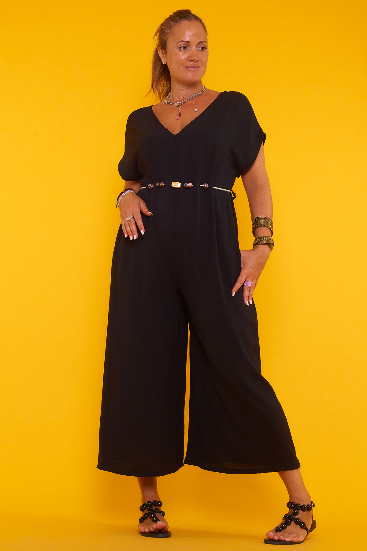 Mono WIDE-LEG De Manga Corta Tura - Nunu Santander
