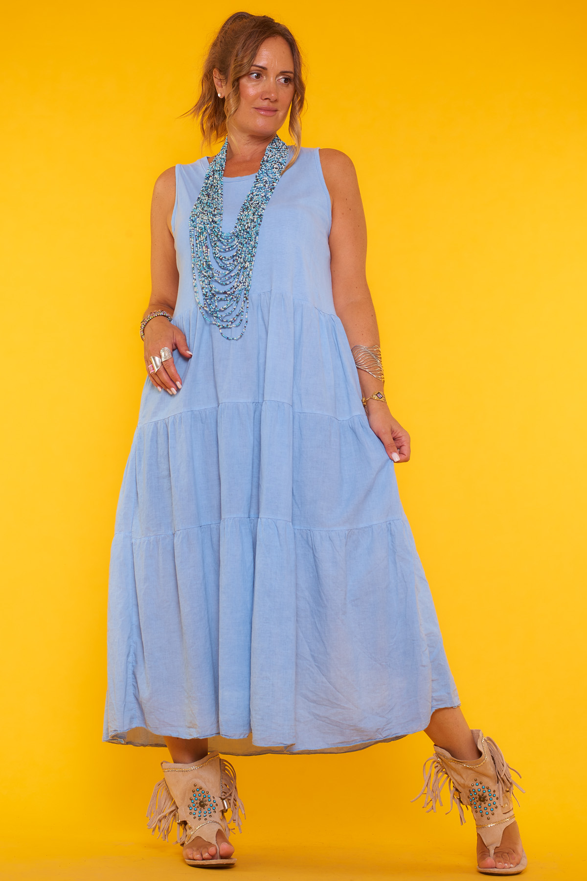 Vestido Largo Sin Mangas Pilario - Nunu Santander